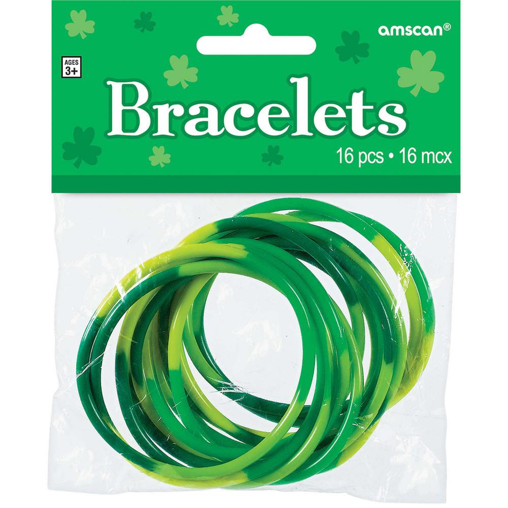 Amscan Green Rubber St. Patrick's Day Bracelets (16-Count, 3-Pack ...