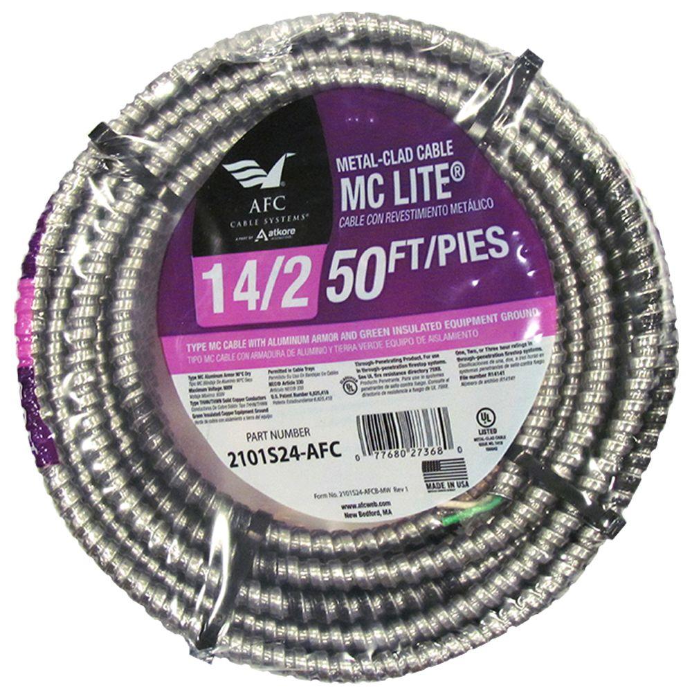 AFC Cable Systems 14/3 x 25 ft. Solid MC Lite Cable-2102S22-AFC - The ...