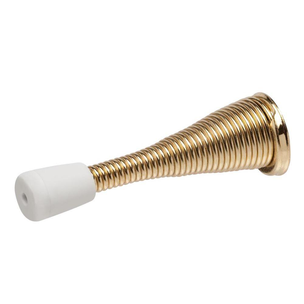 Everbilt Bright Brass Spring Door Stop-15239 - The Home Depot