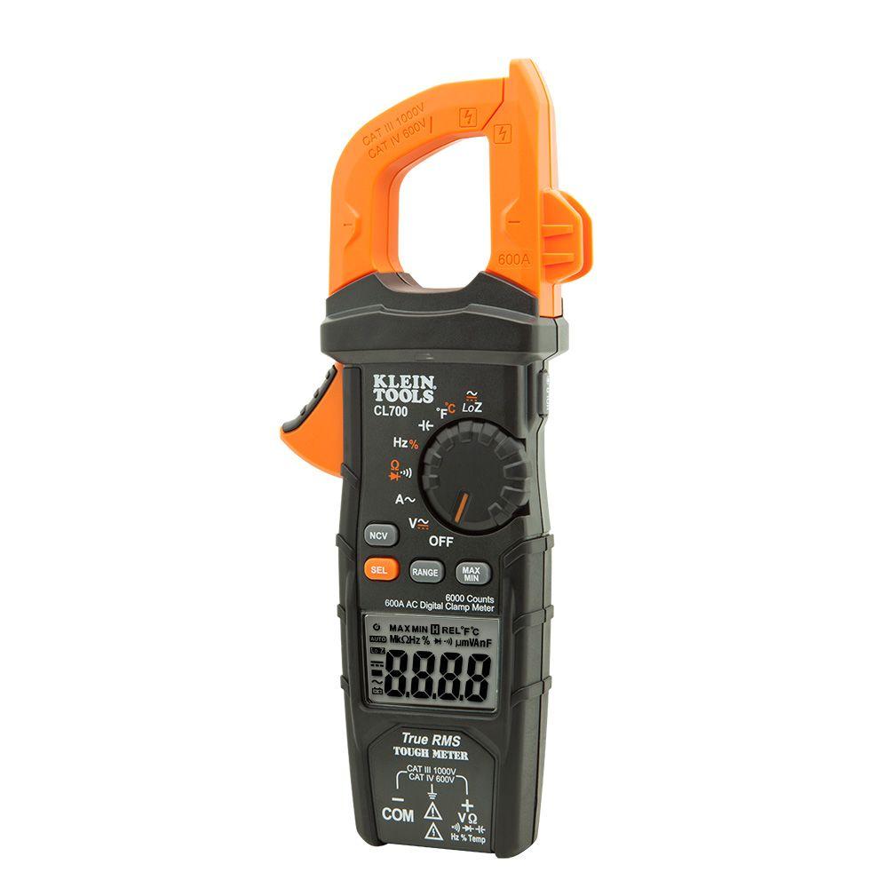 Klein Tools 600 Amp AC/DC True RMS Auto-Ranging Digital Clamp Meter ...