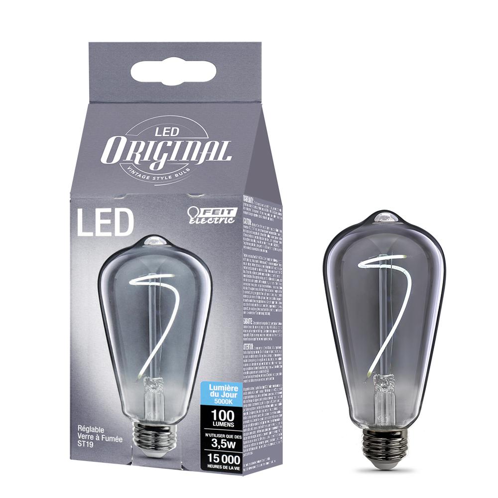 Feit Electric 25-Watt Equivalent ST19 Dimmable LED Smoke Glass Vintage ... Feit Electric 25-Watt Equivalent ST19 Dimmable LED Smoke Glass Vintage ...
