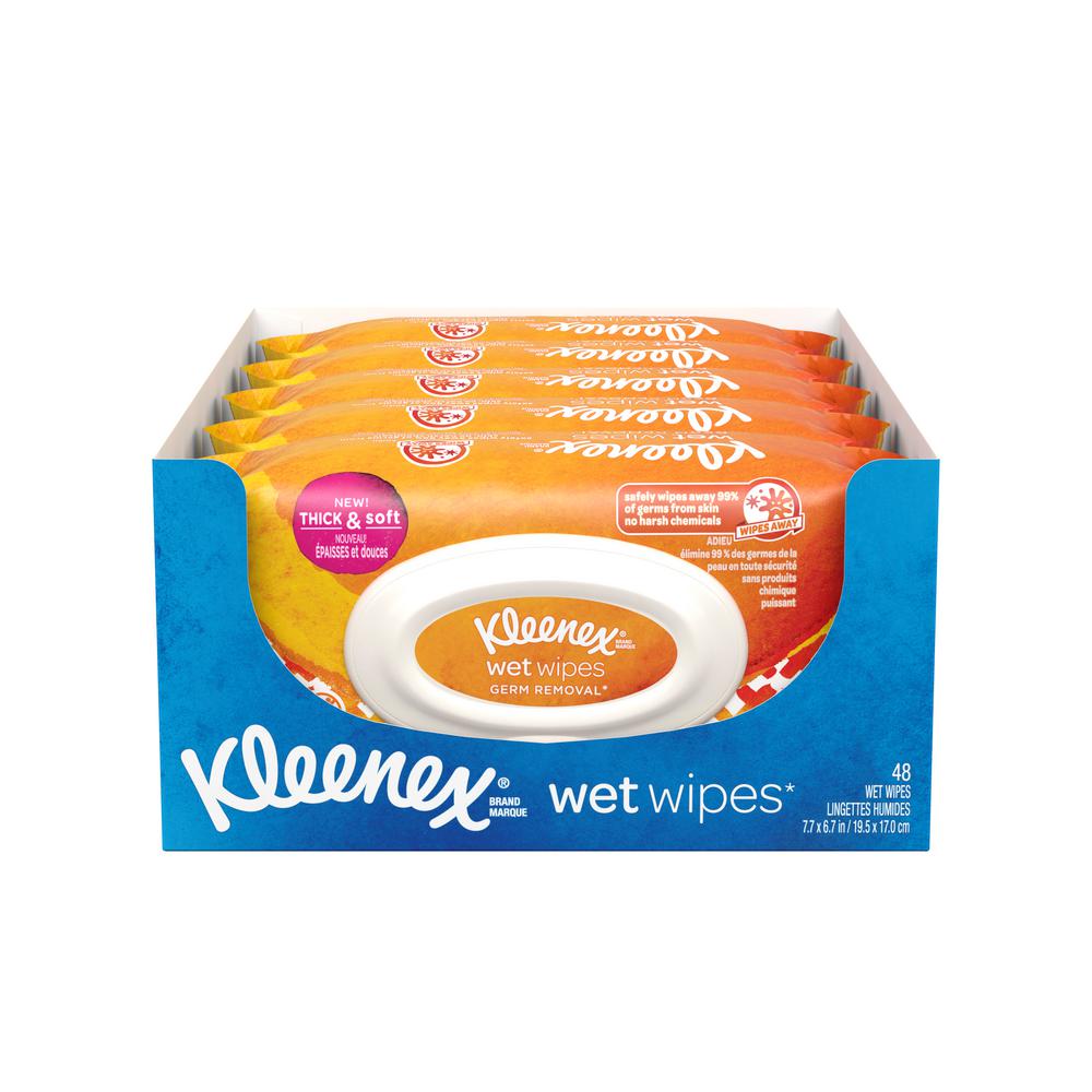 Kleenex Germ Removal Wet Wipes with Rigid Flip-Top (48-Count)-49173 ...