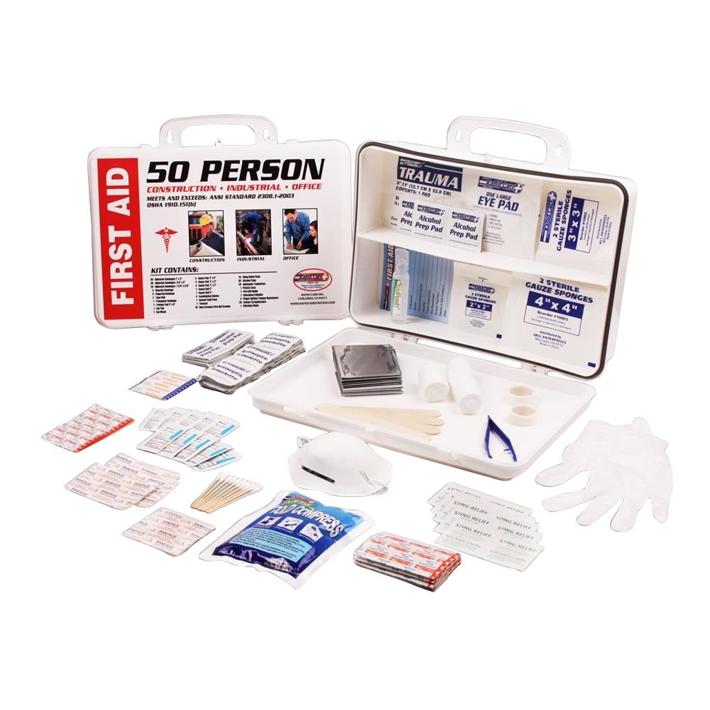 Rapid Care 233-Piece 50 Person OSHA/ANSI Poly First Aid Kit-RC-50MAN-W ...
