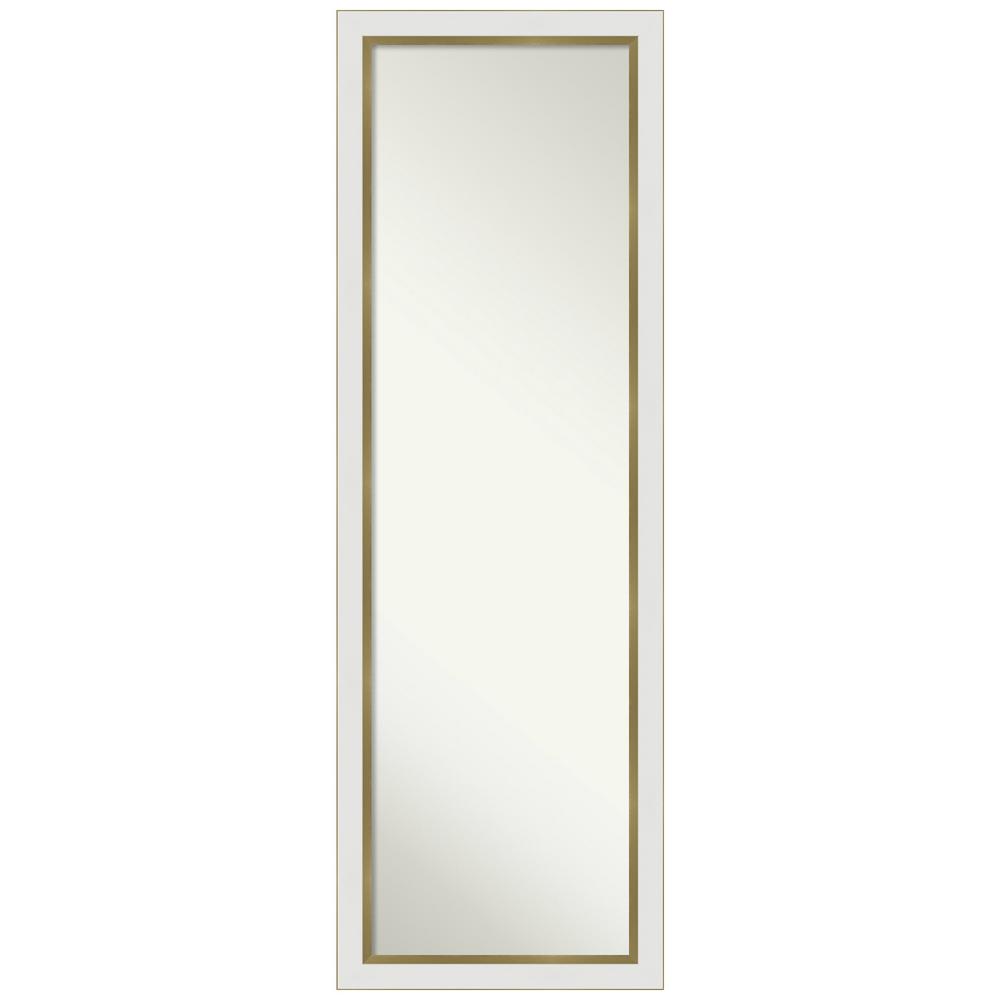 Amanti Art Large Rectangle Satin Gold MetallicWhite Modern Mirror (51. ...