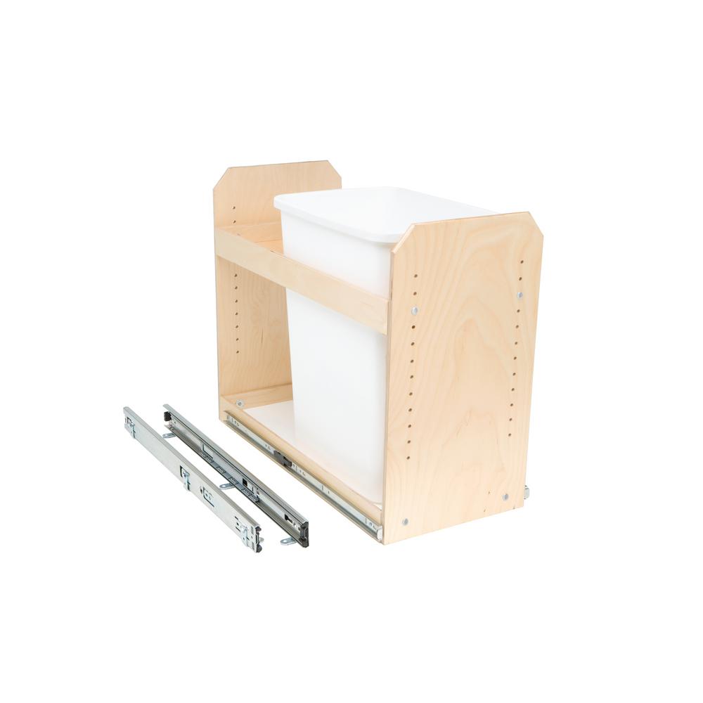 Slide-A-Shelf Made-To-Fit Single Bin Slide-Out Trash/Recycle Center 11 ...