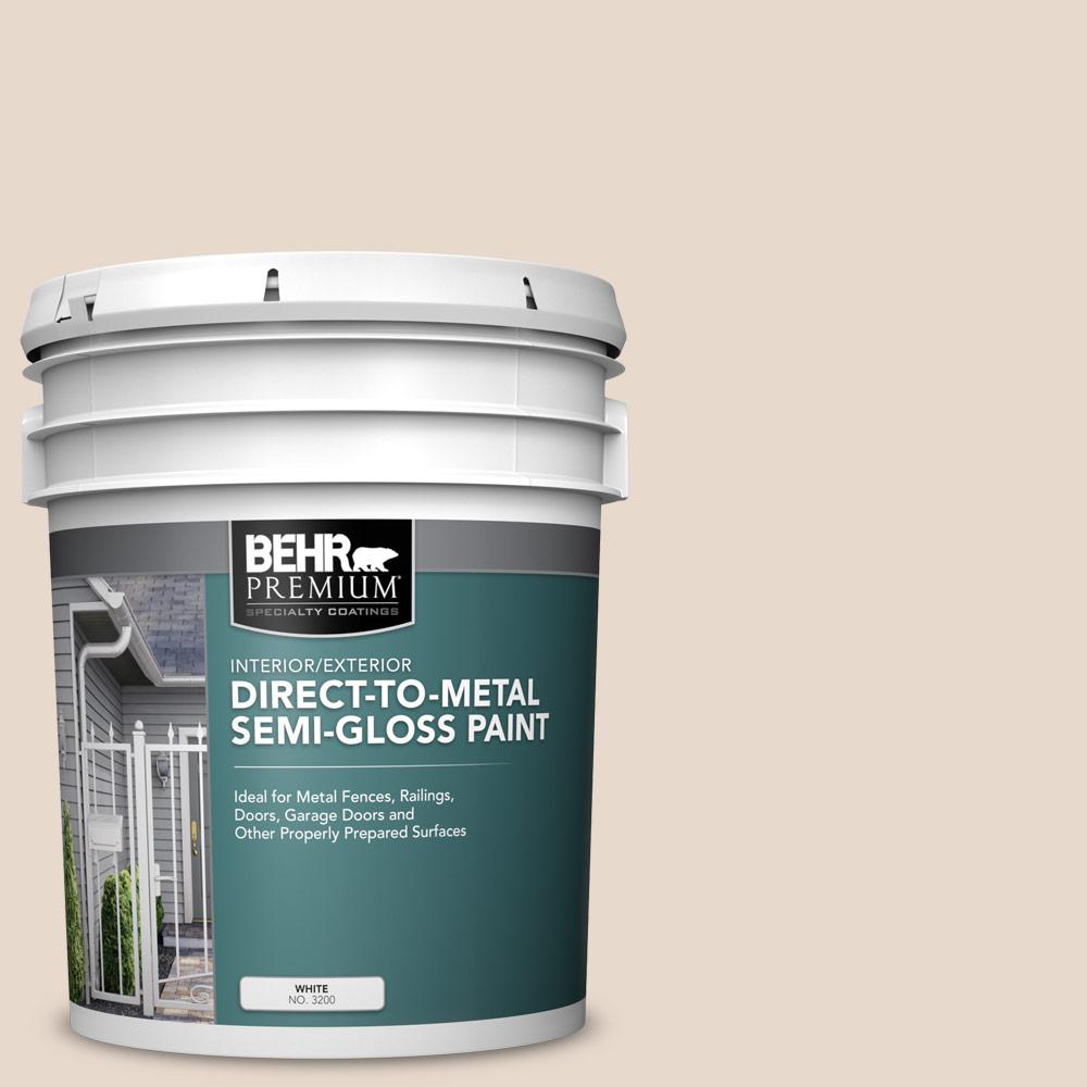 BEHR PREMIUM 5 gal. #N240-1 Cascade Beige Semi-Gloss Direct to Metal ...