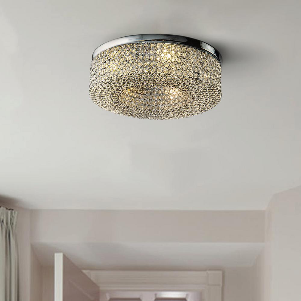 5-Light Chrome Unique/Statement Circle Crystal Flush Mount 7018C45CR ...