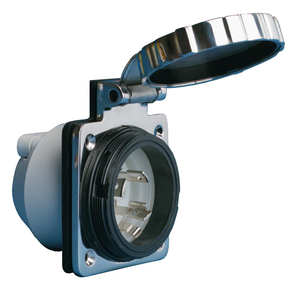 MARINCO 30 Amp/125-Volt Stainless Steel Power Inlet-303SSEL-B - The ...