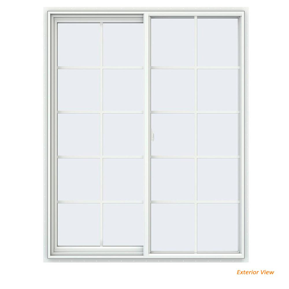 JELD-WEN 47.5 in. x 59.5 in. V-2500 Series White Vinyl Left-Handed ...