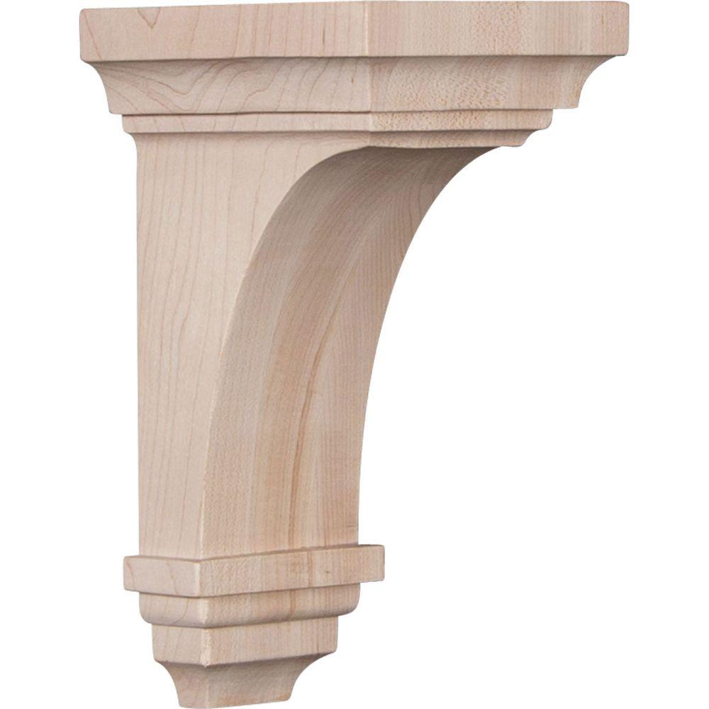 Ekena Millwork 4 in. x 8 in. x 4-3/4 in. Maple Small Jefferson Wood ...