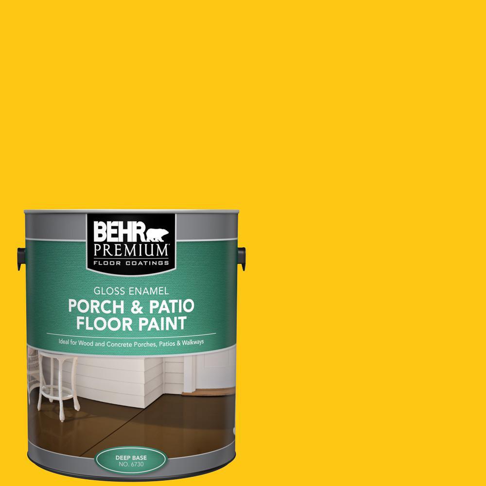 BEHR Premium 1 gal. #P300-7 Unmellow Yellow Gloss Enamel Interior ...