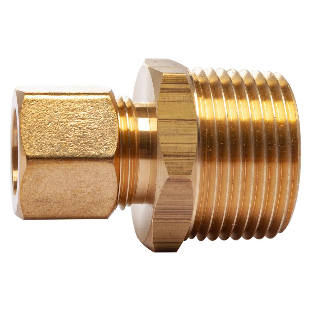 LTWFITTING 1/2 in. O.D. Comp x 3/4 in. MIP Brass Compression Adapter ...