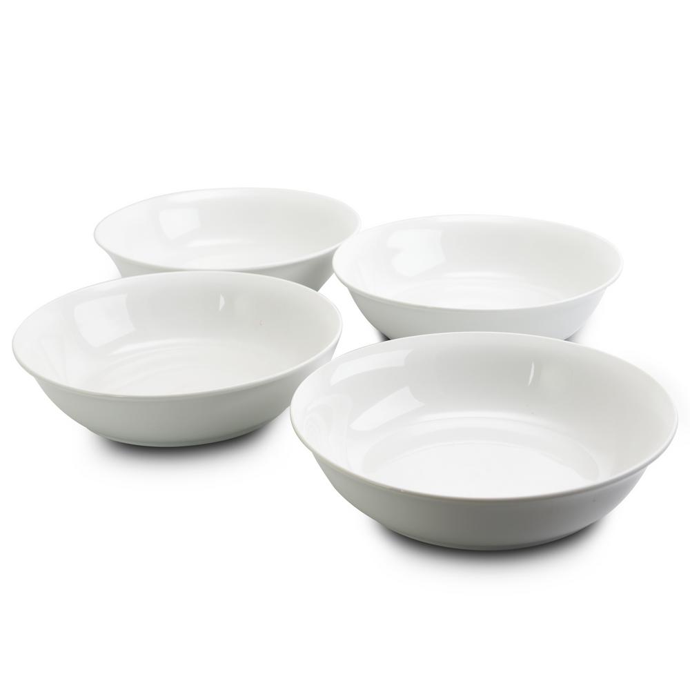 Gibson Home 8.75 in. White Wide Rim Dinner and Serving Bowls (Set of 4 ...