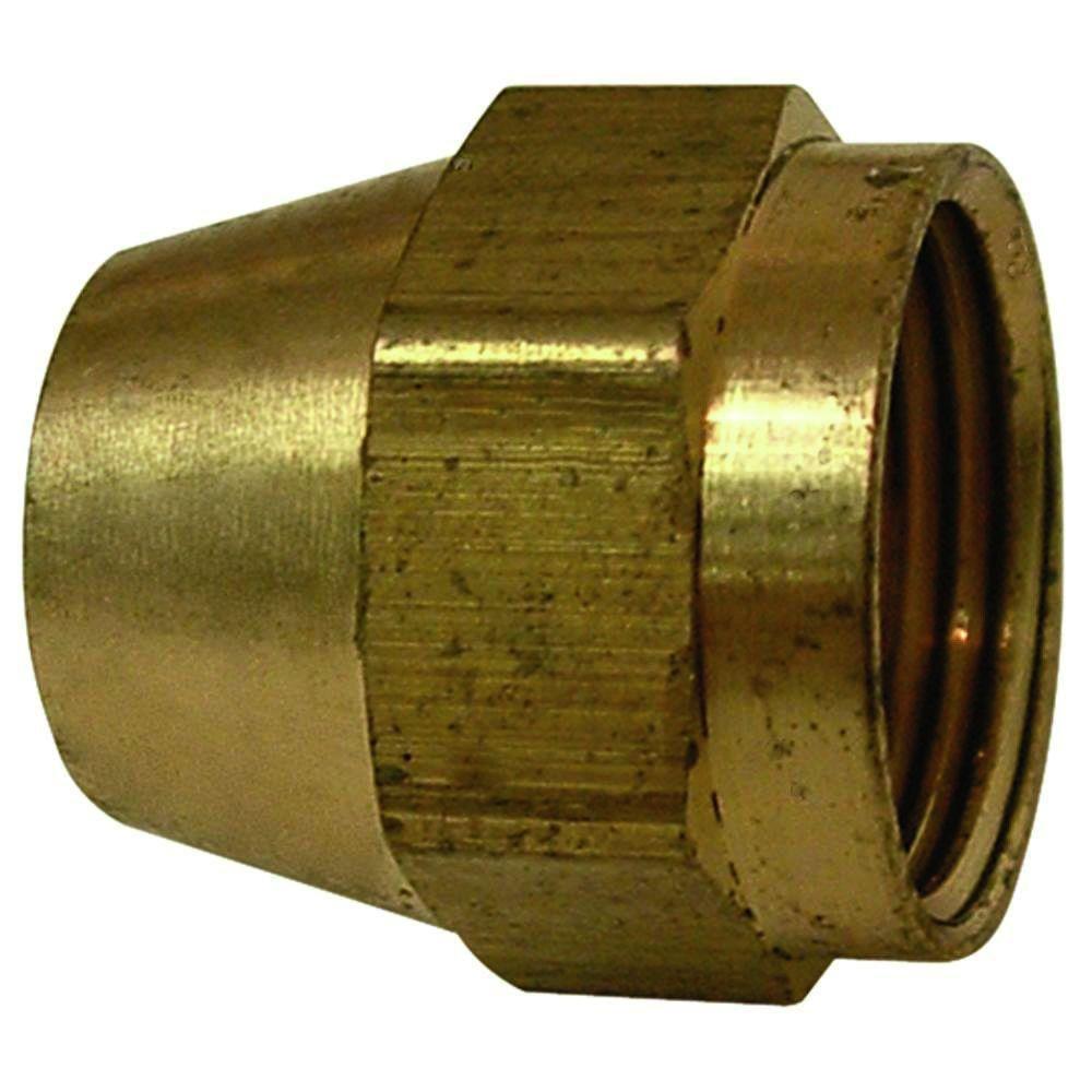 Everbilt Brass Flare Nut Fine Thread FL 3/8 in.-801339 - The Home Depot