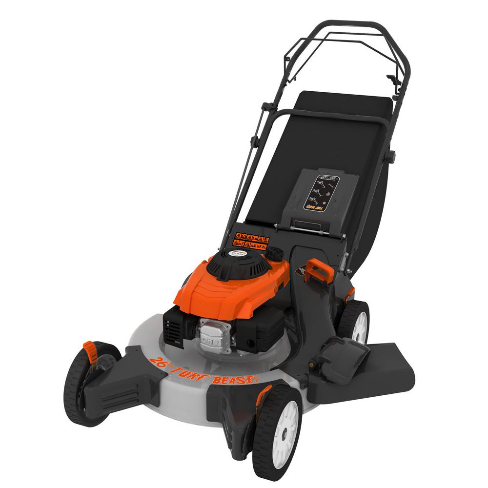 Turf Beast 26 in. 208 cc 120V Electric Start Walk Behind Self-Propelled ...