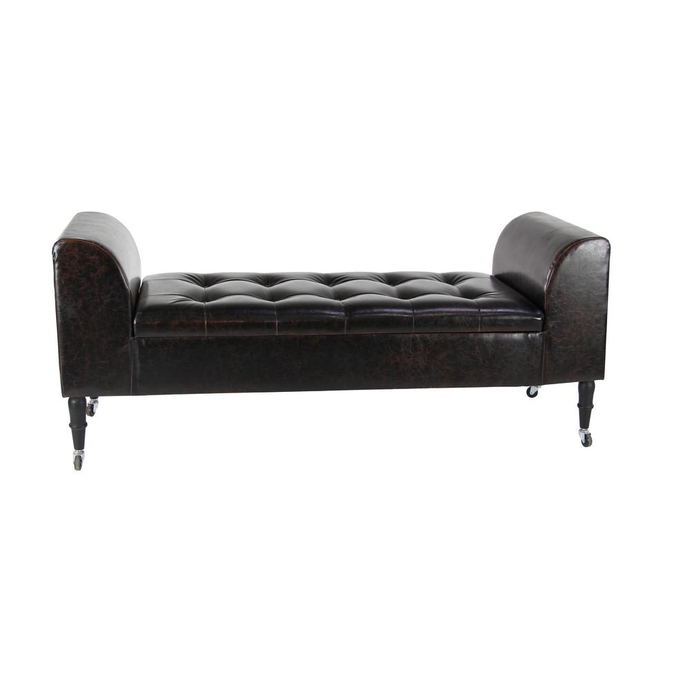 Litton Lane 60 in. x 24 in. x 20 in. Black Cleopatra Tufted Cushion ...