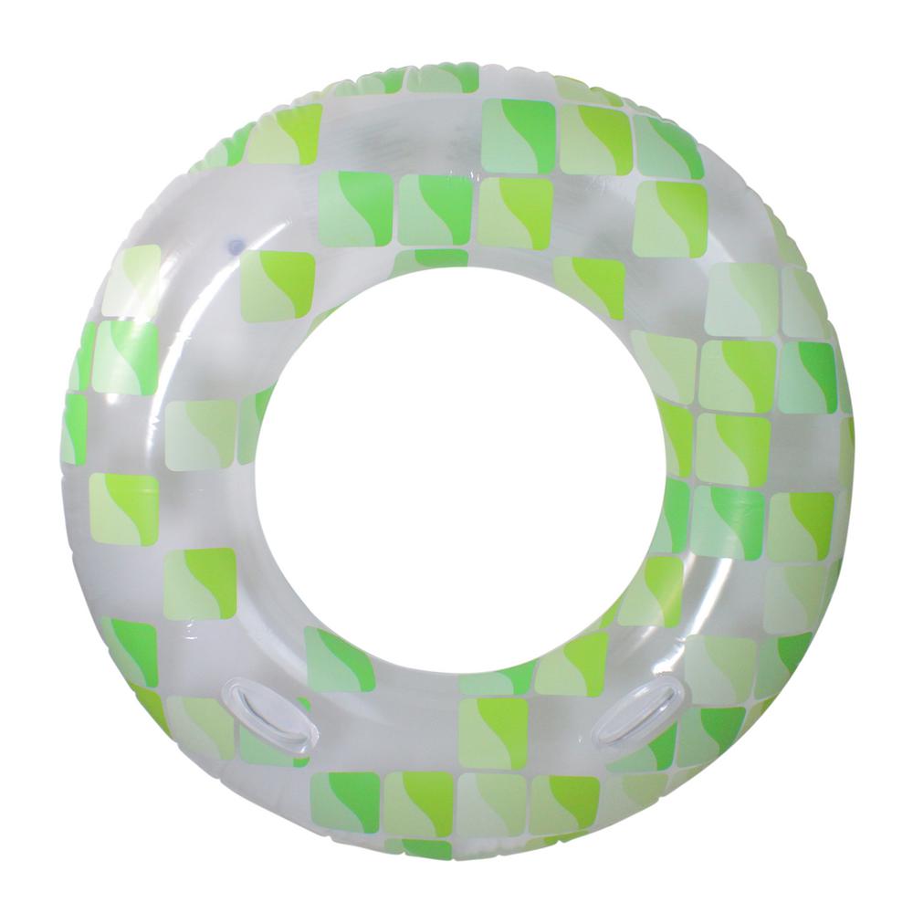 Pool Central 47 in. Green and White Inflatable Inner Tube Float with ...
