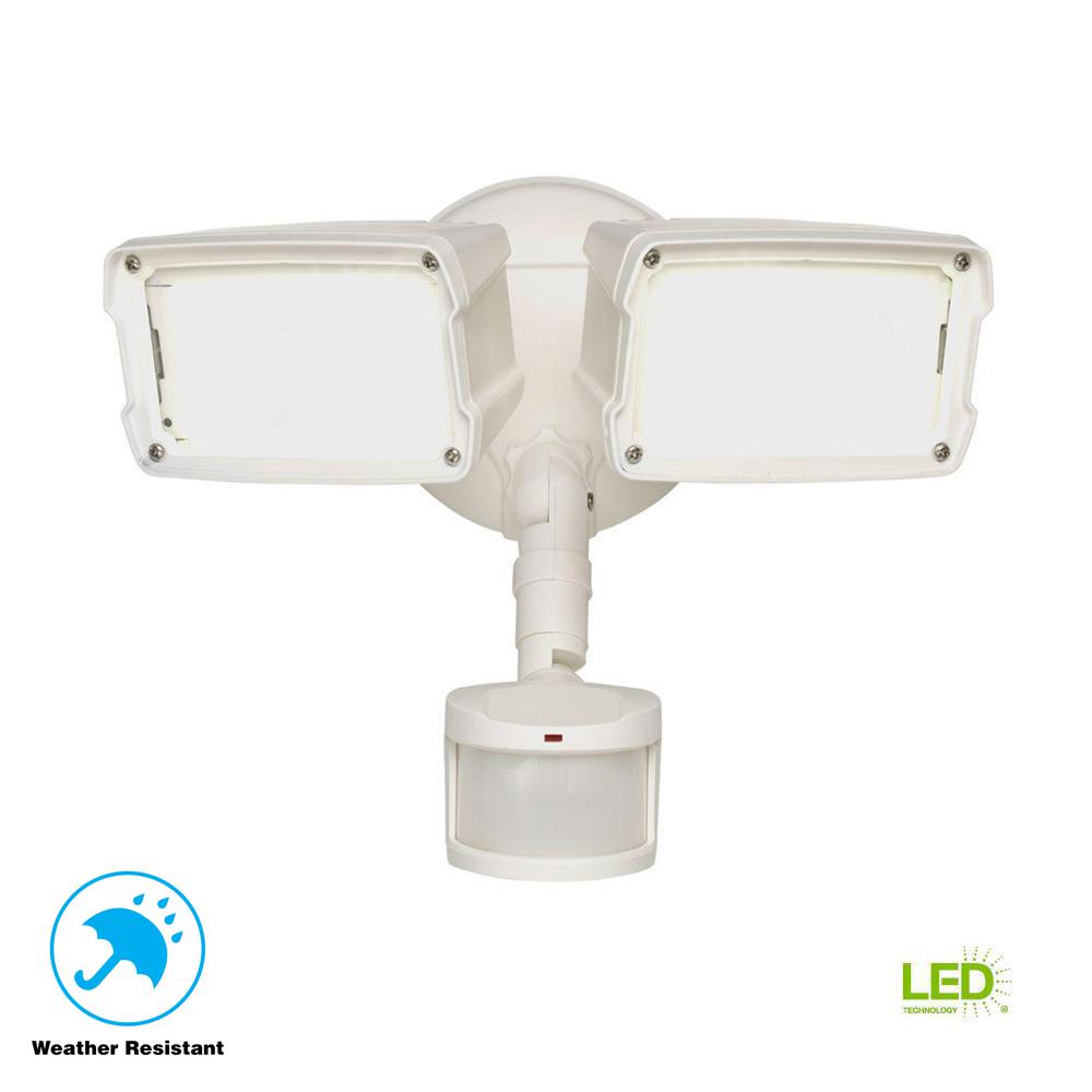 Defiant 180-Degree White Motion Activated Sensor Outdoor Integrated LED ...