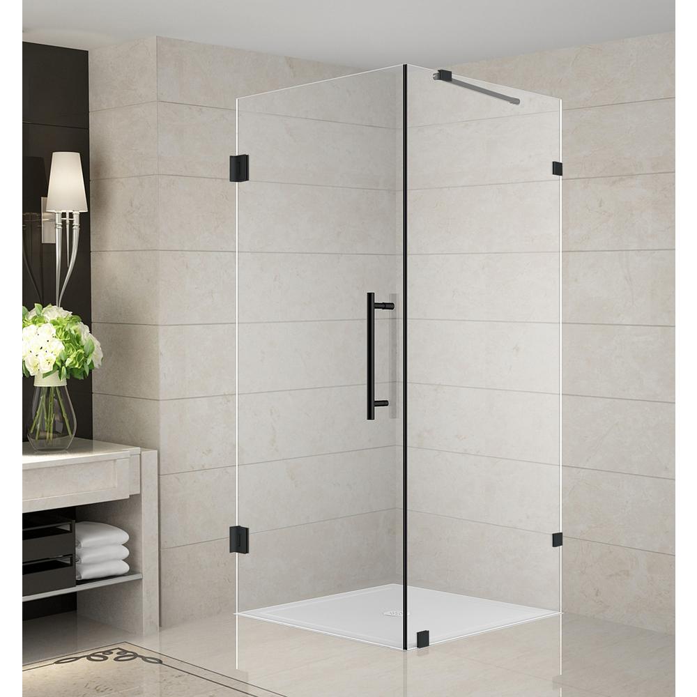 Aston Aquadica 34 In X 72 In Frameless Corner Hinged Shower Door In