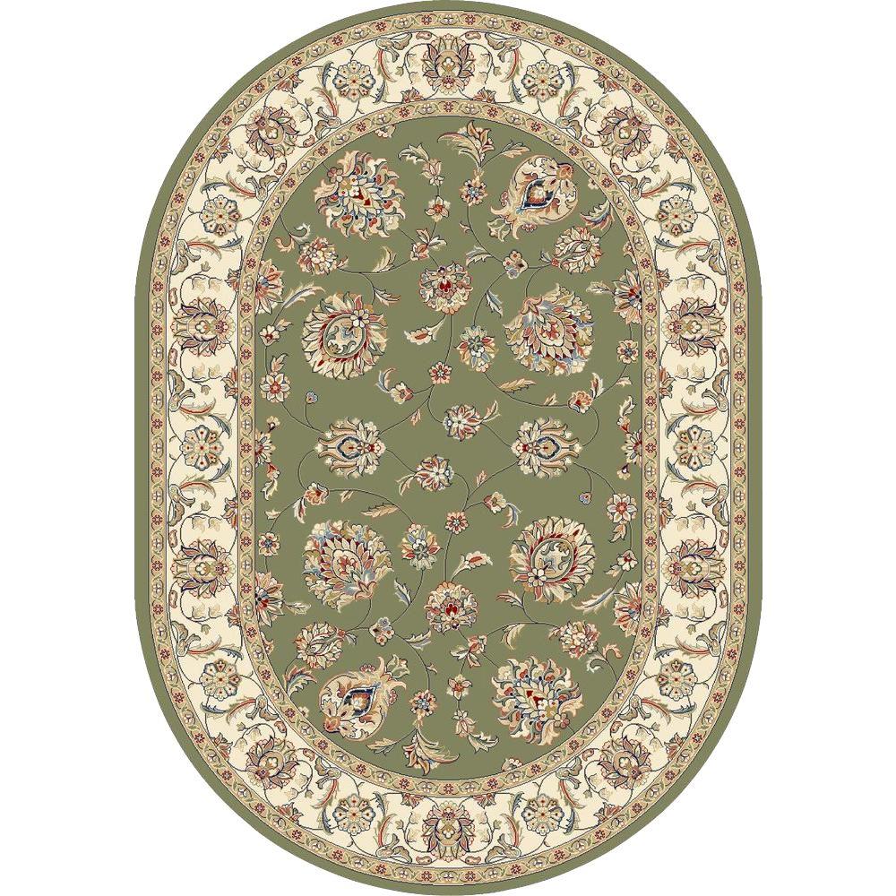 Judith Green/Ivory 5 ft. x 8 ft. Oval Indoor Area Rug-9173055610 - The ...
