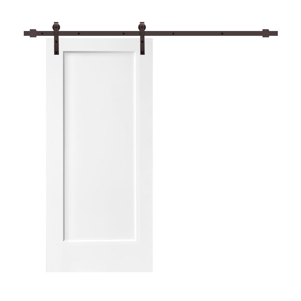 CALHOME 30 in. x 80 in. White Primed Composite MDF 1 Panel Interior ...