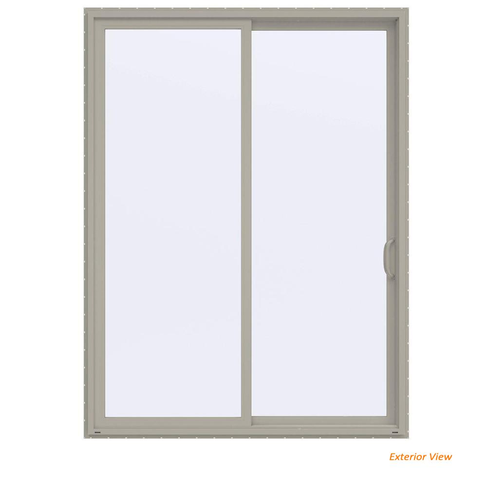 JELD-WEN 72 in. x 96 in. V-4500 Contemporary Desert Sand Vinyl Right ...
