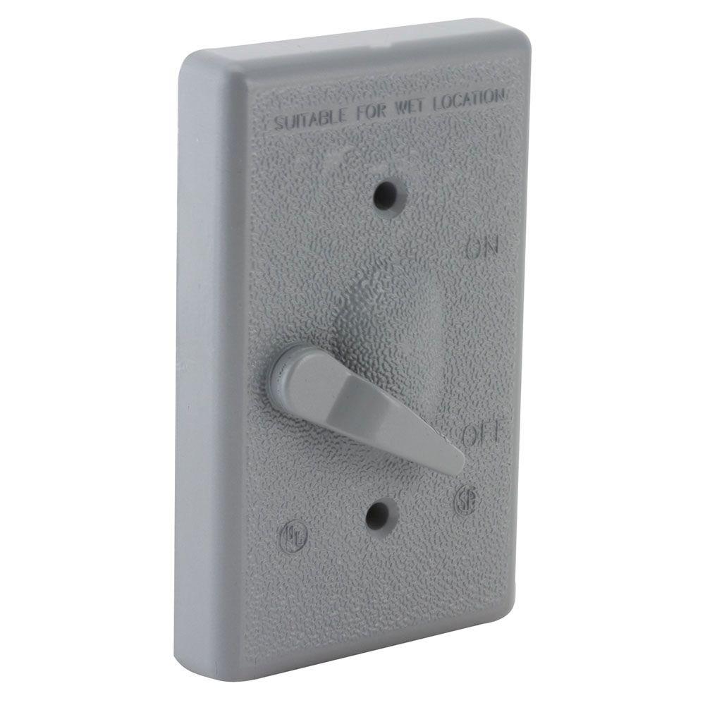 Toggle Switch Cover Hubbell-Bell Weatherproof - 1-Gang Gray Nonmetallic ...