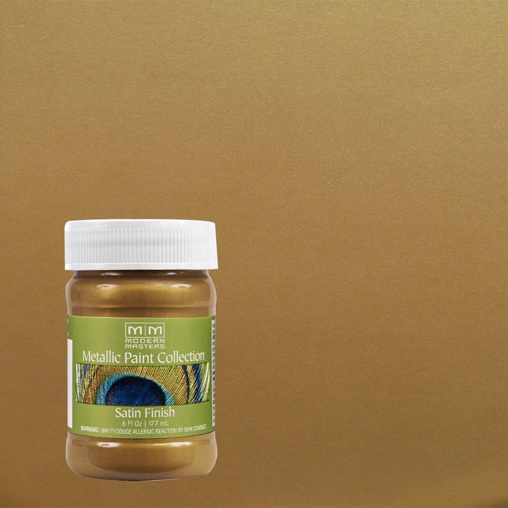 Modern Masters 6 oz. Brass Water-Based Satin Metallic Interior Paint ...