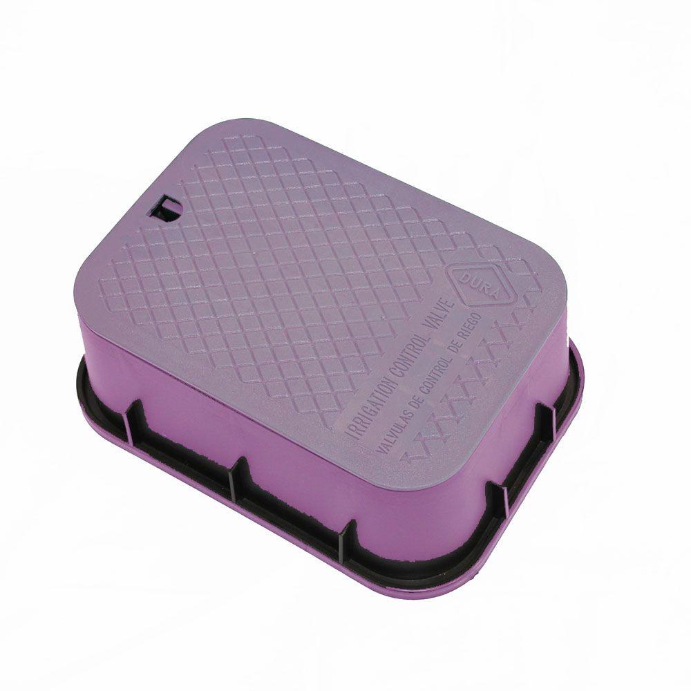 DURA 15 in. x 21 in. x 6 in. Deep Rectangular Valve Box in Purple Body ...