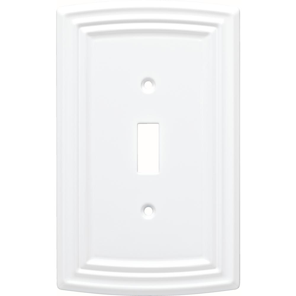 Liberty Emery Decorative Single Light Switch Cover, Pure White-W36396 ...