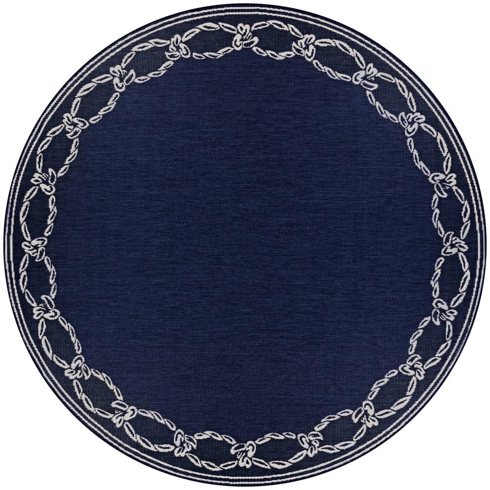 Couristan Recife Rope Knot Ivory-Indigo 9 ft. x 9 ft. Round Indoor ...