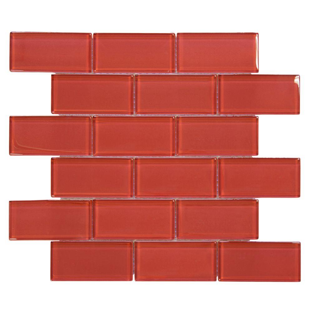 Red - Glass Tile - Tile - The Home Depot