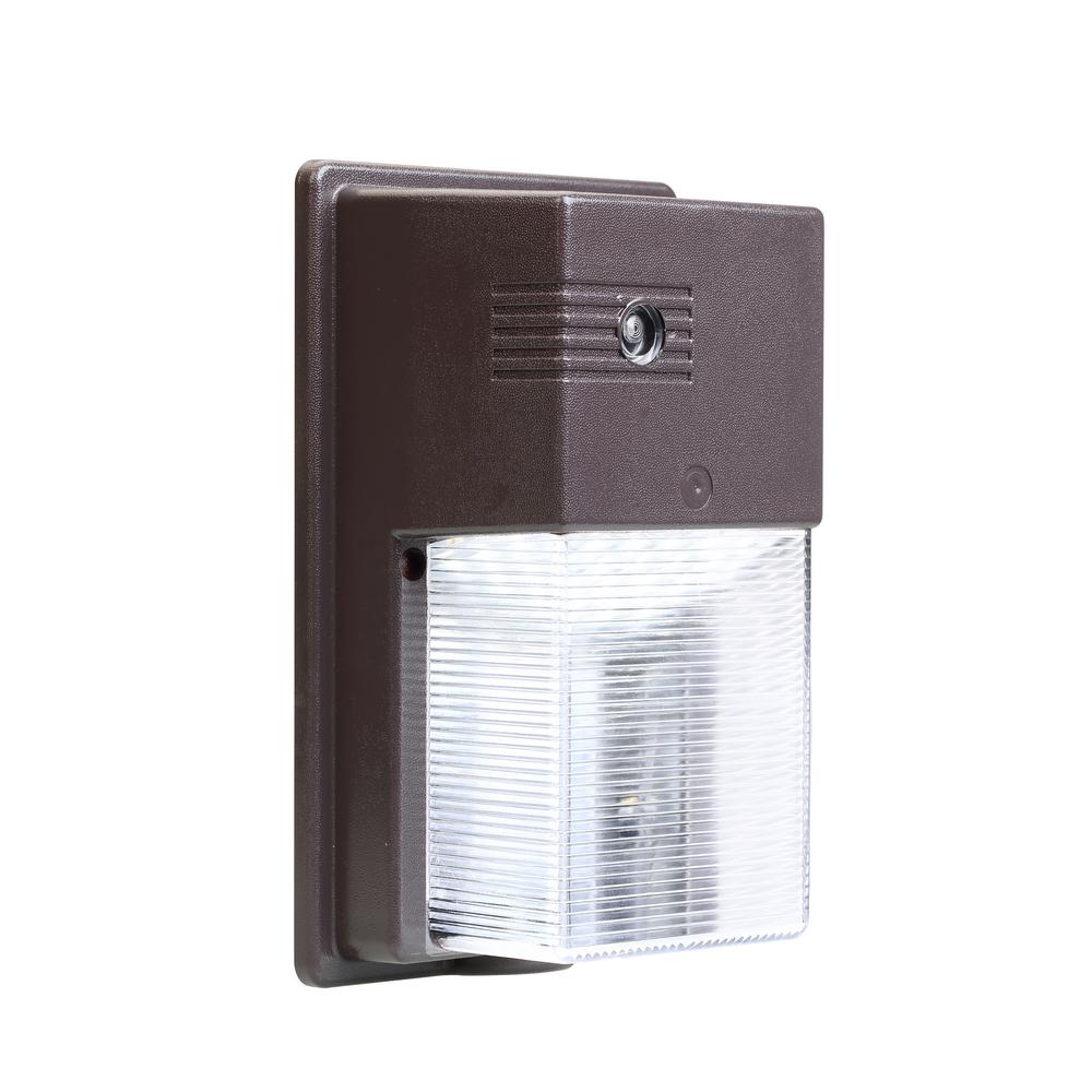 Novolink Bronze 800-Lumen Warm White Outdoor Integrated LED Wall Pack ...