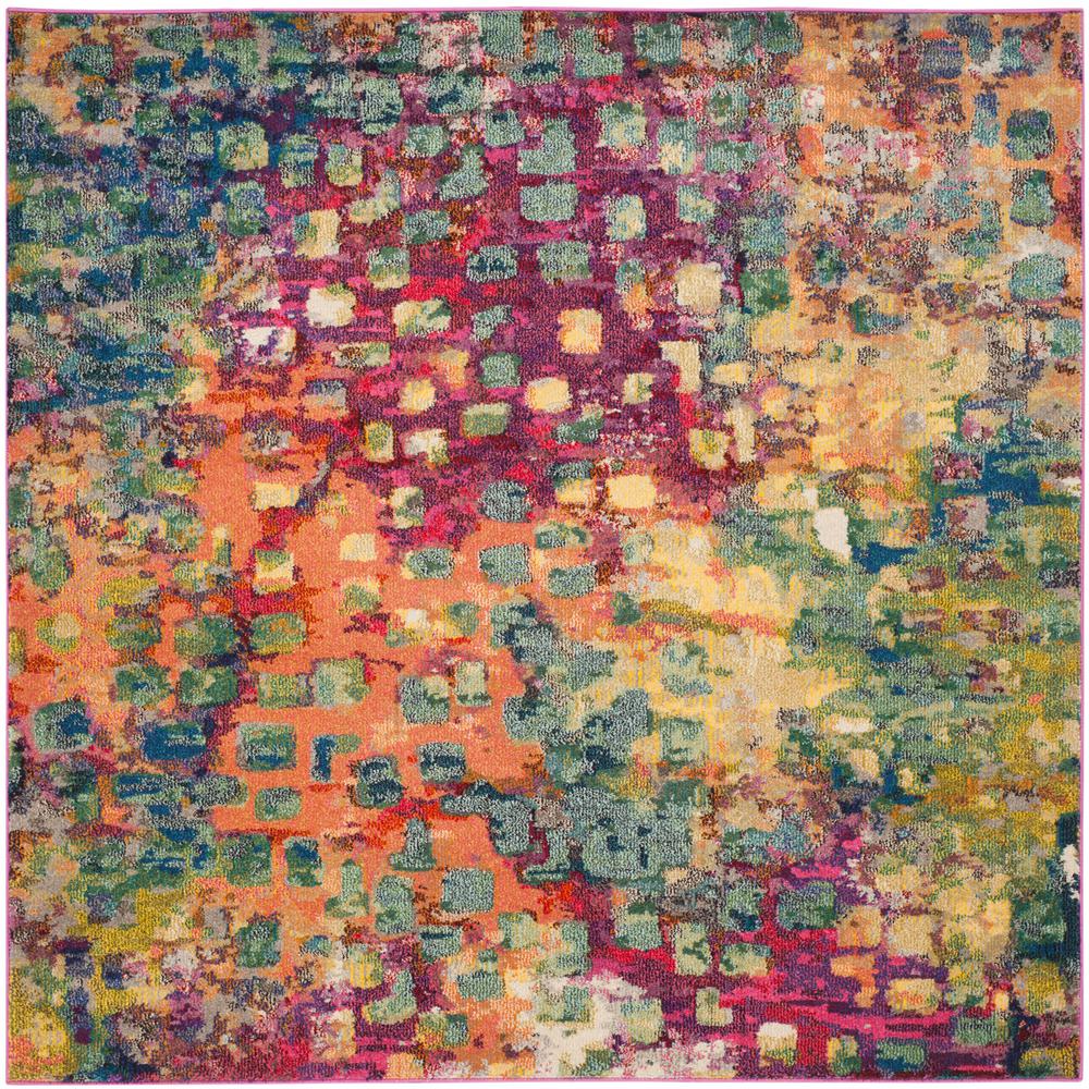 Safavieh Monaco Pink/Multi 3 ft. x 3 ft. Square Area Rug-MNC225D-3SQ ...