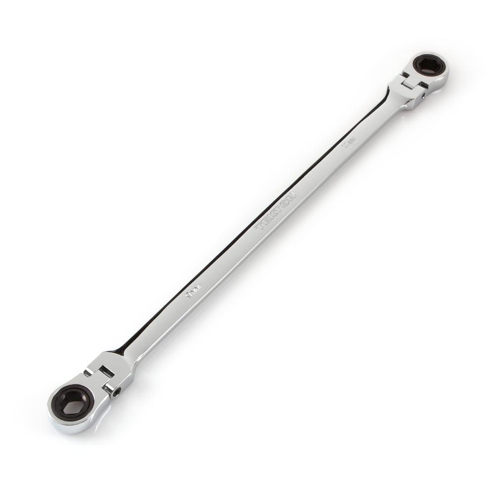 TEKTON 9 mm x 11 mm Extra Long Flex-Head Ratcheting Box End Wrench ...