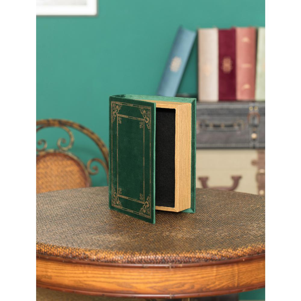 Vintiquewise Green Decorative Wooden Vintage Book Shaped Trinket ...
