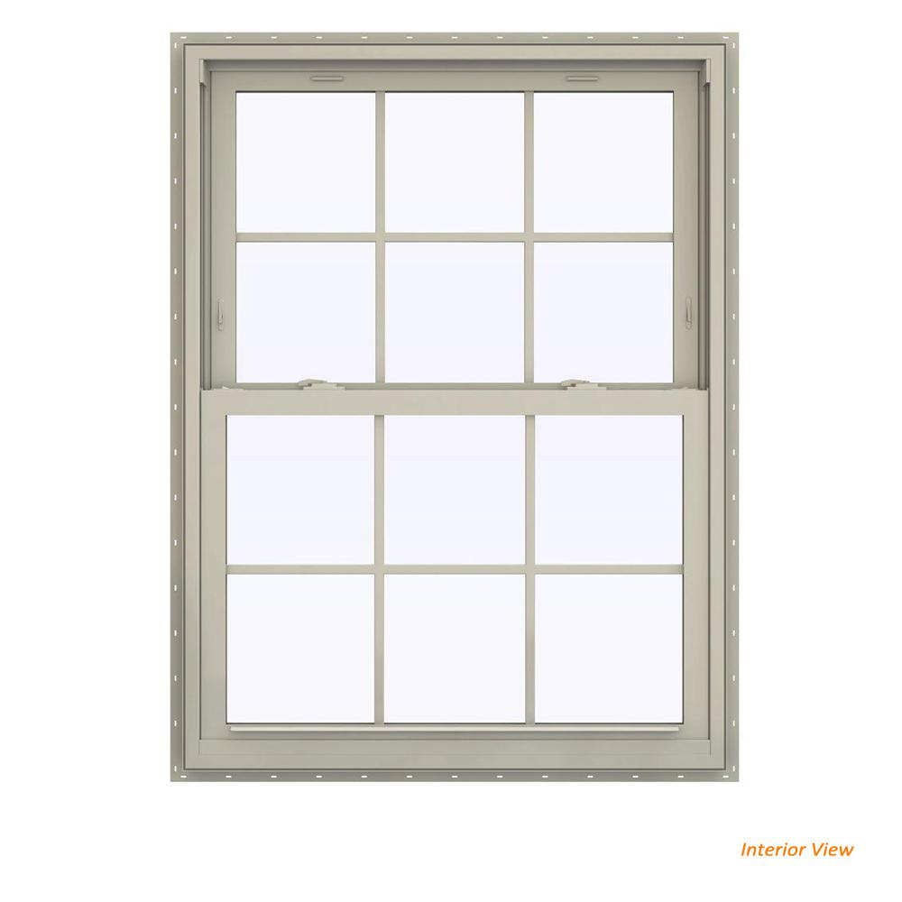 JELD-WEN 35.5 in. x 53.5 in. V-2500 Series Desert Sand Vinyl Double ...