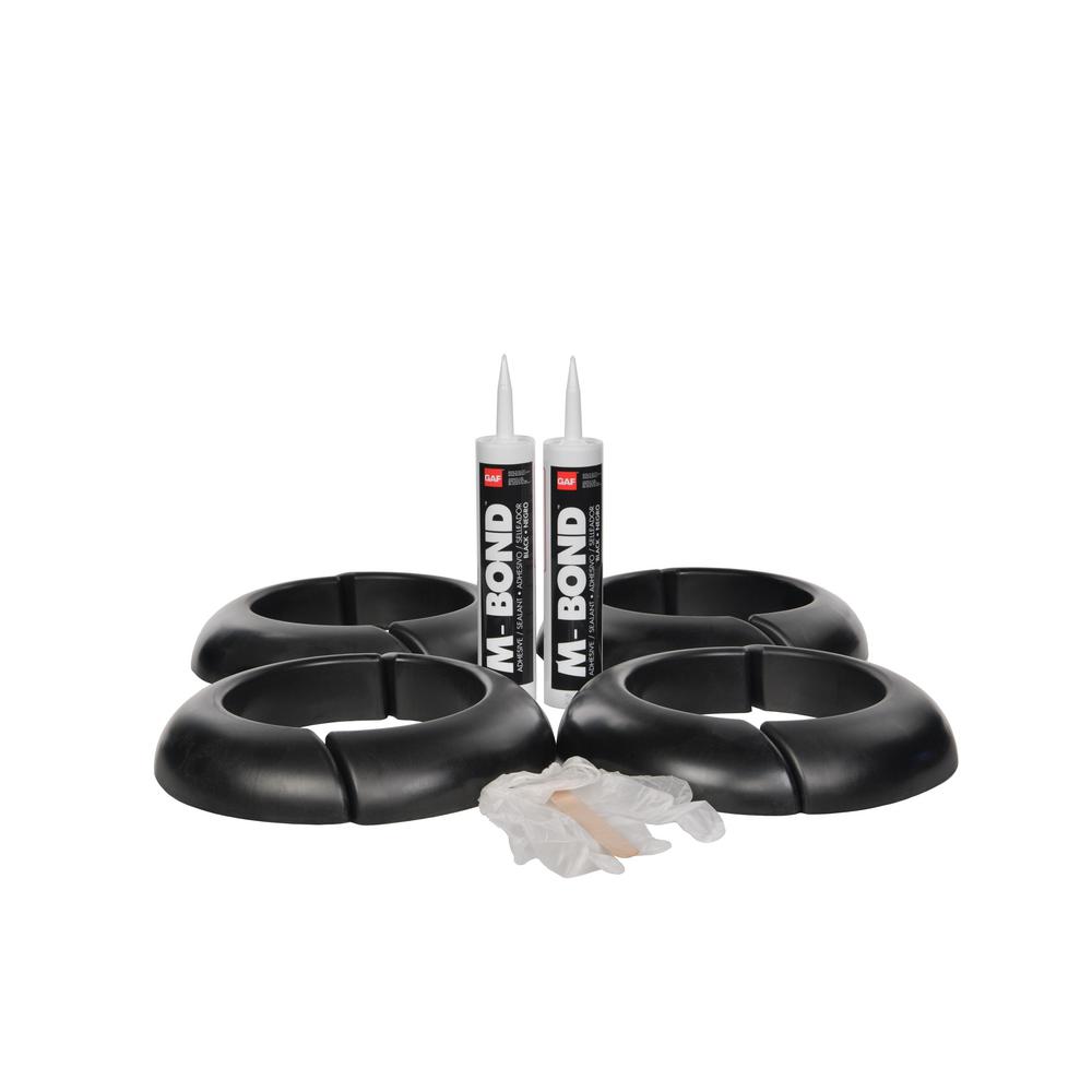 GAF M-Curb Pitch Pocket 7.5 in. Dia Round Black Asphaltic Roofing Pipe ...