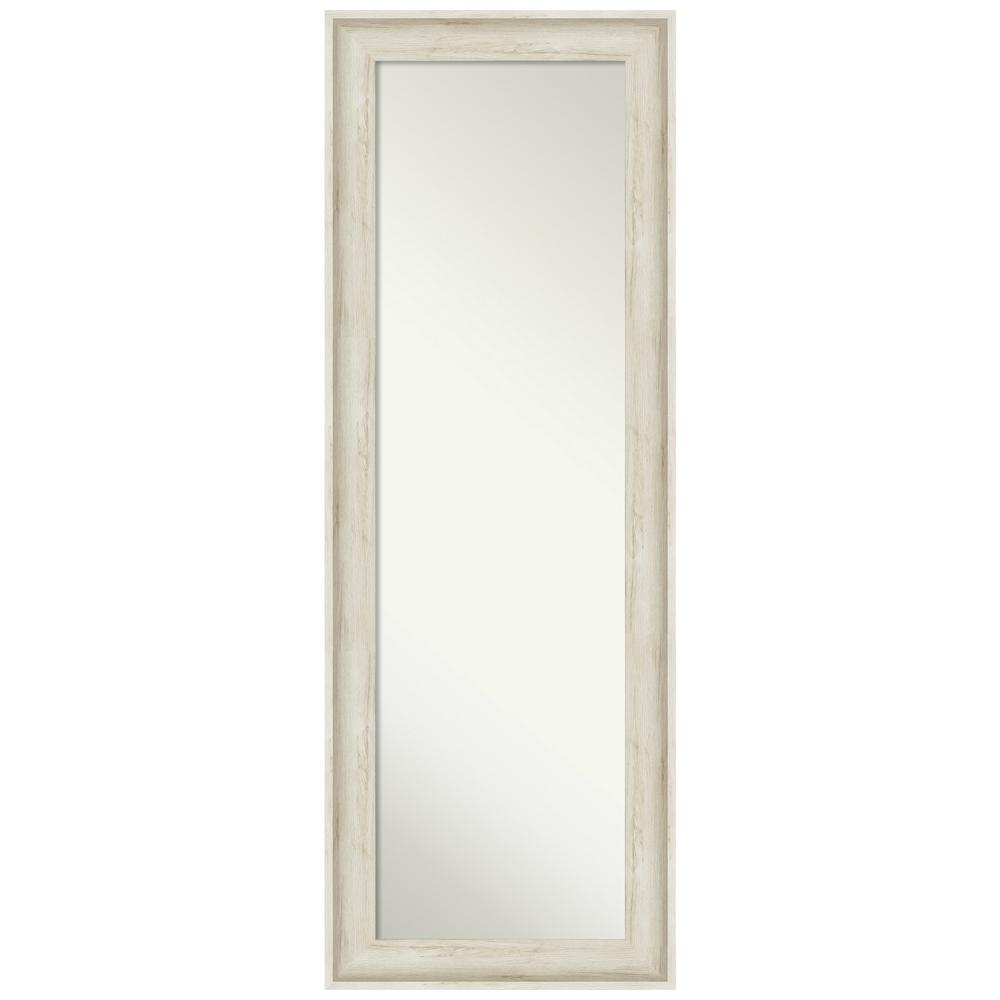 Amanti Art Large Rectangle Natural Cream White Hooks Modern Mirror (53 ...