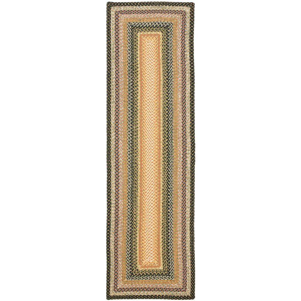 Safavieh Braided Blue/Multi 2 ft. x 12 ft. Runner Rug-BRD308A-212 - The ...
