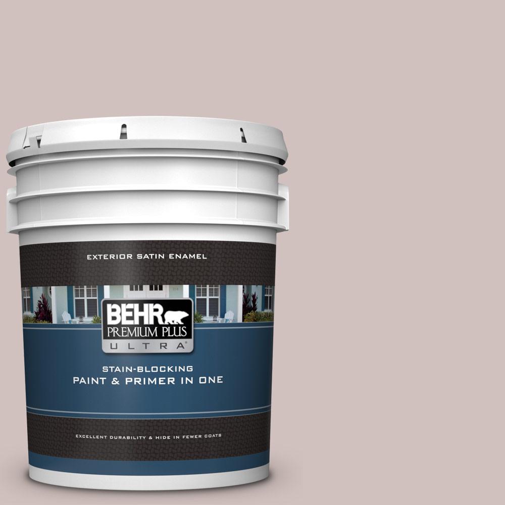 BEHR Premium Plus Ultra 5 gal. #N130-2 Ash Rose Satin Enamel Exterior ...