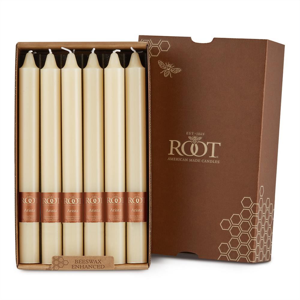 ROOT CANDLES Smooth Arista 9 in. Buttercream Unscented Taper Candle ...