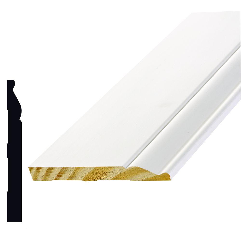 Ornamental Mouldings 1/2 in. x 4-1/4 in. White Hardwood Colonial ...