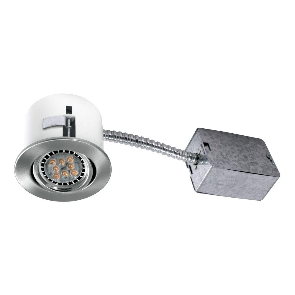 BAZZ 3.85 in. Brushed Chrome Recessed Multi Directional Lighting ...