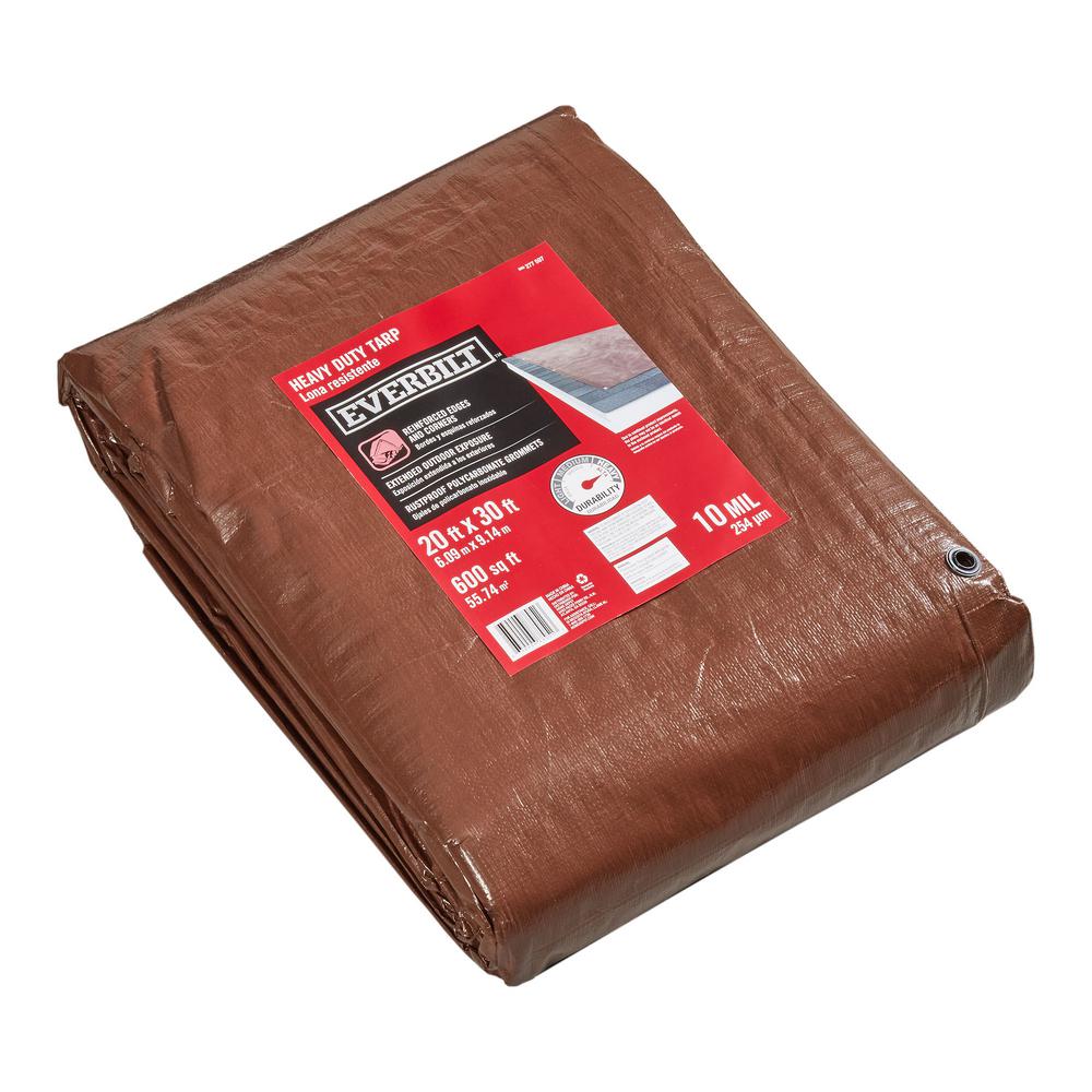 Everbilt 20 Ft X 30 Ft Silver Brown Heavy Duty Tarp PYHD2030 The