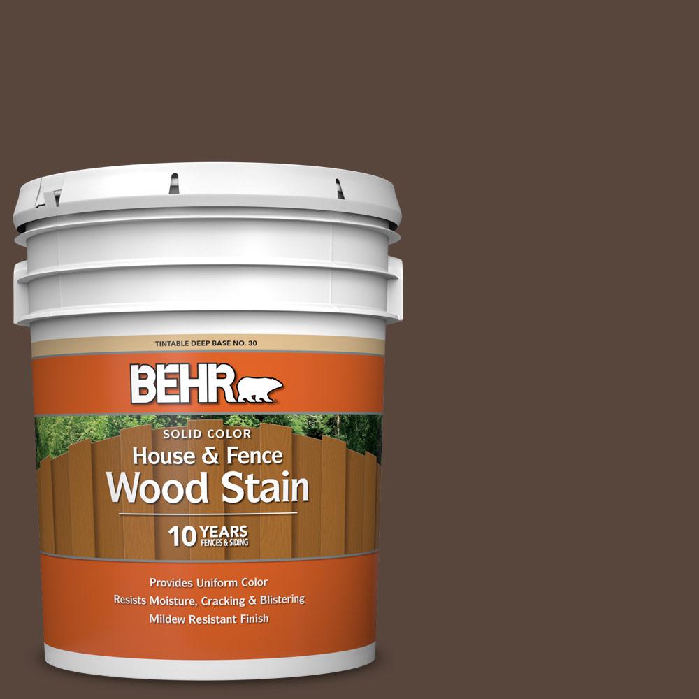 BEHR 5 gal. #SC-105 Padre Brown Solid Color House and Fence Exterior ...