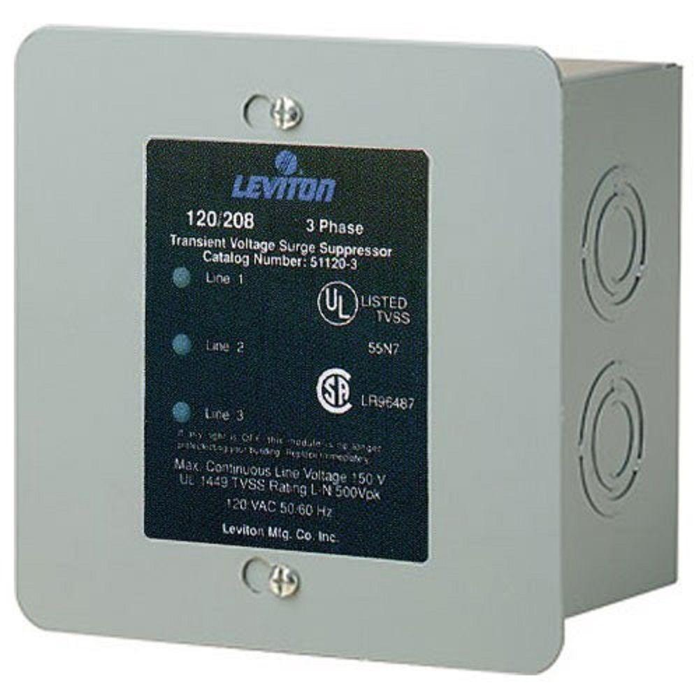 Leviton 120 208 Volt 3 Phase WYE Surge Protector Panel 51120 003 The Leviton 120 208 Volt 3 Phase WYE Surge Protector Panel 51120 003 The