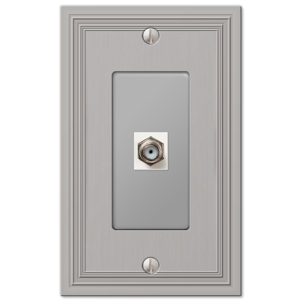 AMERELLE Hallcrest 1 Gang Coax Metal Wall Plate - Satin Nickel-98CXN ...