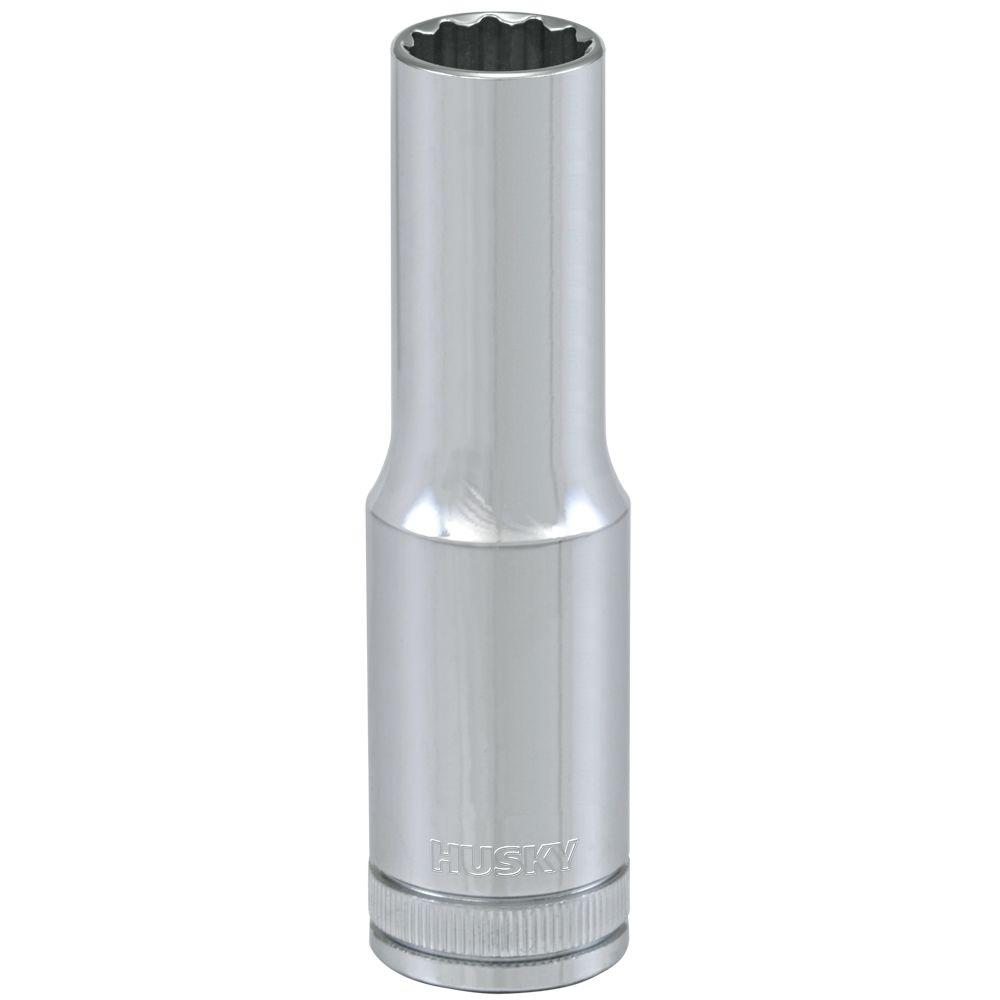 Husky 1/2 in. Drive 13 mm 12-Point Metric Deep Socket-H2D12P13MM - The ...