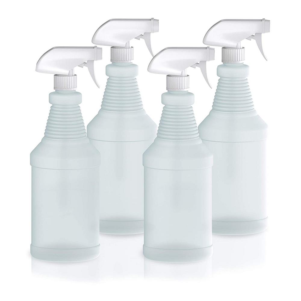 Zwipes 32 oz. Spray bottles with Trigger Sprayer HDPE Plastic (4-Pack ...